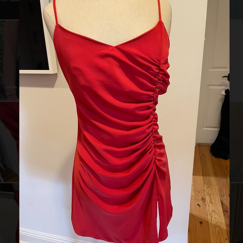Capulet X Revolve Red Mini Dress With Rouching - Gem